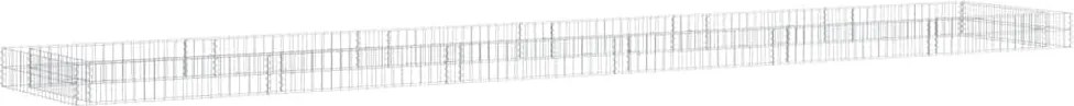 Gabionový vyvýšený záhon pozinkovaná ocel 600 x 100 x 20 cm 151316