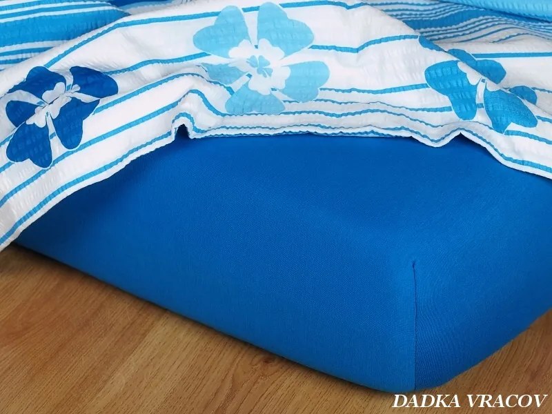 Dadka Vracov Prostěradlo jersey napínací - barva modř královská Rozměr: 90 x 200 cm