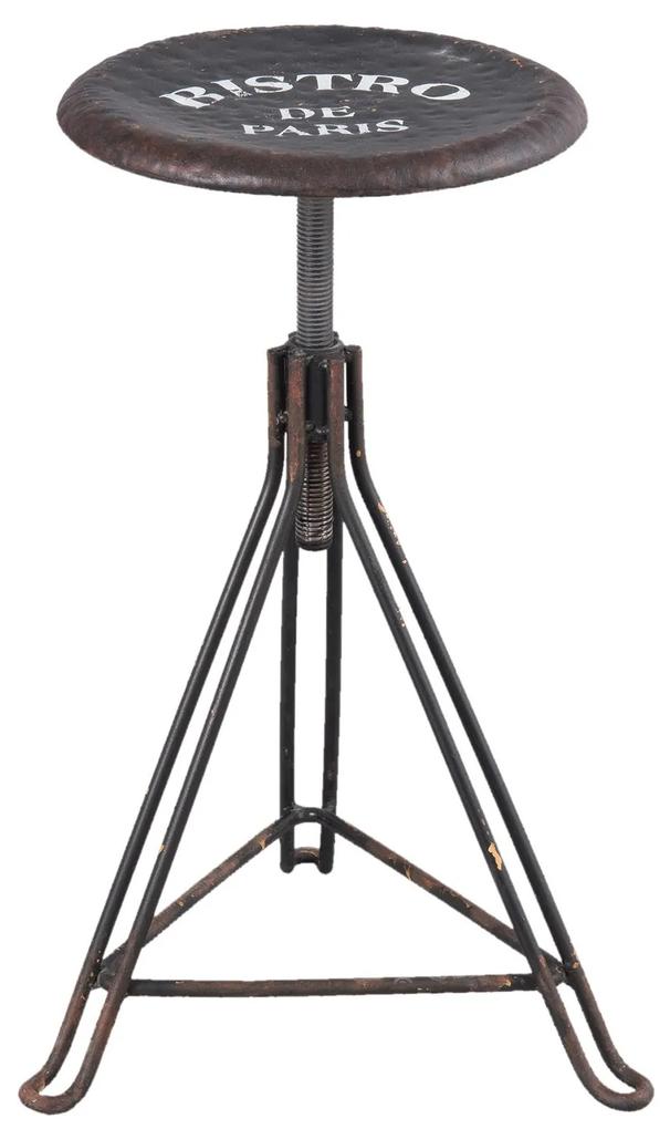 Kovová vytáčení stolička Bistro De Paris s patinou - 39*36*45-65 cm