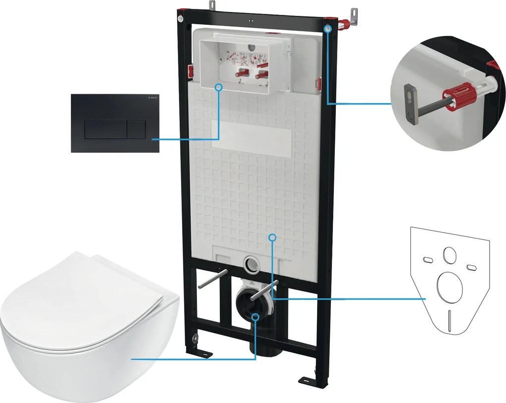 Deante WC set Peonia 6v1, podomítkový systém + toaleta -