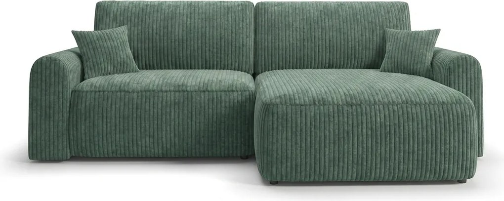 Rozkládací oboustranná sedací souprava do L NORDEN TILIA 250x140 cm, zelená