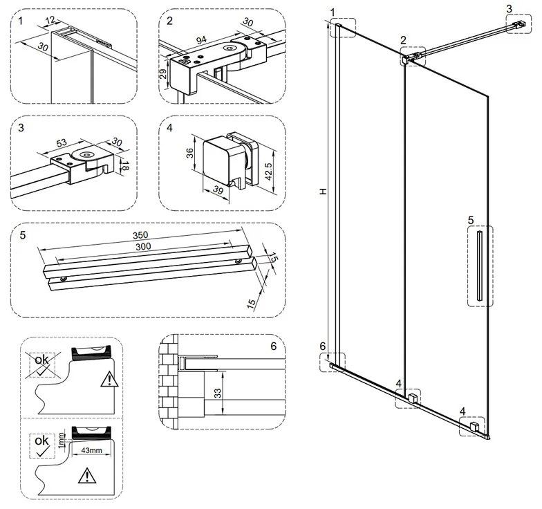 BPS-koupelny Dvoudílná vanová zástěna HYD-ATA 100x150 chrom/transparent
