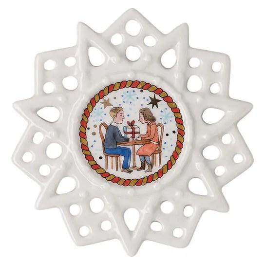 Rosenthal porcelánová vločka, motiv Dvojice, 02248-727356-27618