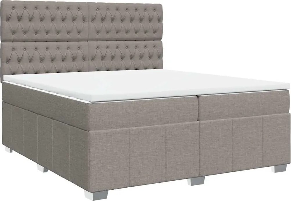 Box spring postel s matrací taupe 200x200 cm textil 3294086