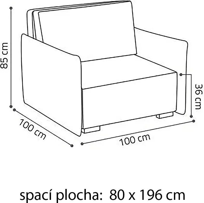 Pohovka VIVA I GLOW | 100 cm | rozkládací + úložný prostor | VÝBĚR TKANIN