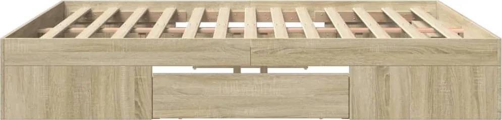 Rám postele bez matrace Dub Sonoma 200x200cm Dřevěné konstrukce 3295445