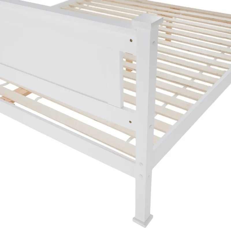 Postel s roštem 160x200, borovicové dřevo/bílá, LUCAS NEW Kondela 0000230730