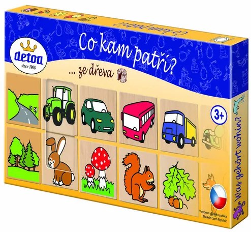 Detoa Dřevěné puzzle Co kam patří