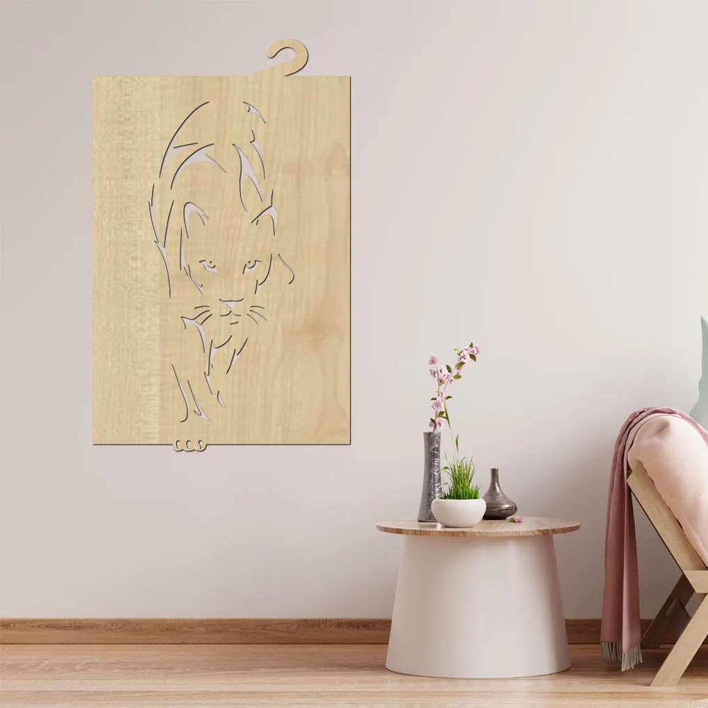 dřevo života Dřevěná dekorace na zeď Panter Rozměry (cm): 100x160, Zvolte barvu dekoru: Javor