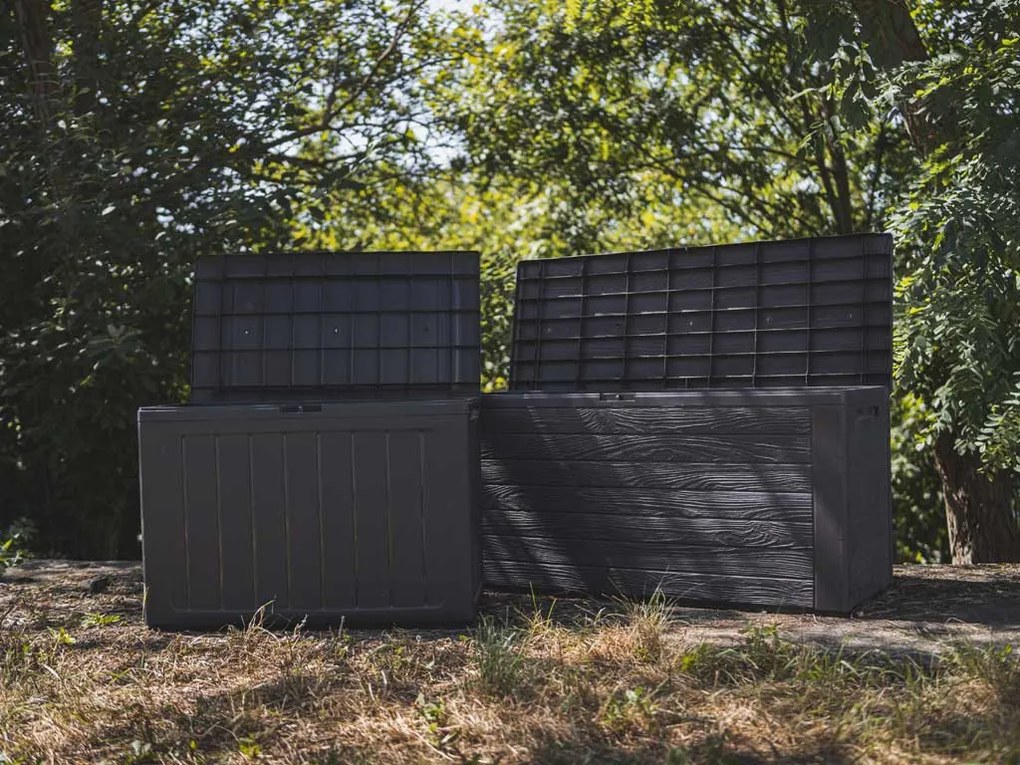 Zahradní box WOODEBOX 280 l - tmavě hnědá 116 cm PRMBWL280-440U
