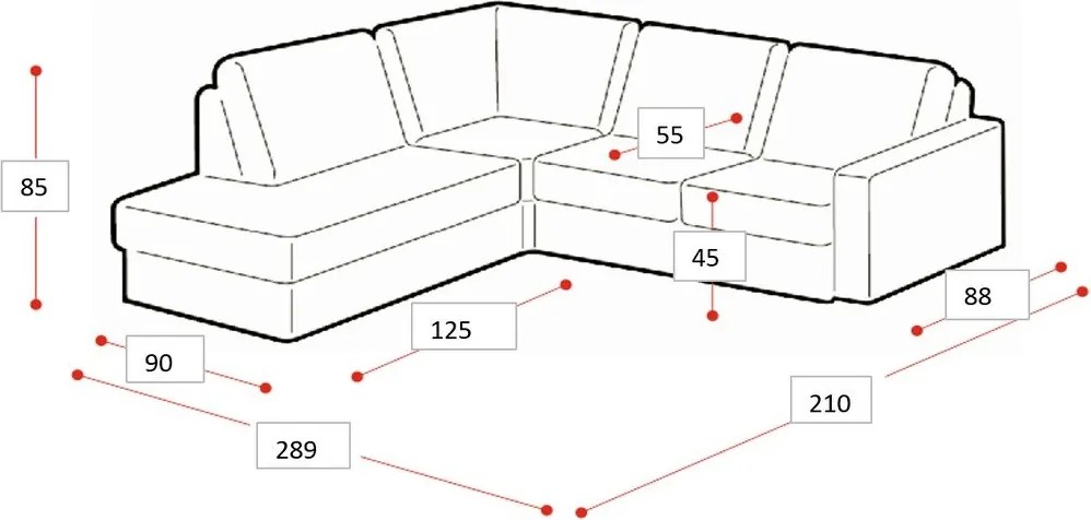 Koňakově hnědá rohová pohovka z imitace kůže (levý roh) Copenhagen – Scandic