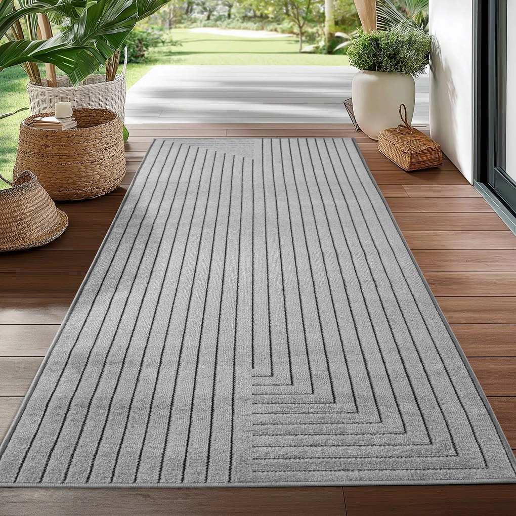Ayyildiz, Kusový koberec Nova 1202 silver - na ven i na doma, 160x230, šedá, chodba / předsíň