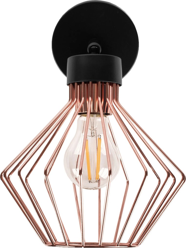 Toolight - Nástěnná lampa 1xE27 392180, růžové zlato-černá, OSW-08559