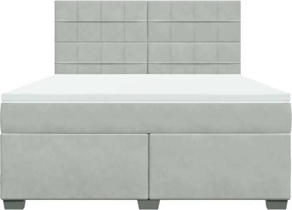Box spring postel s matrací světle šedá 180x200 cm samet 3293278