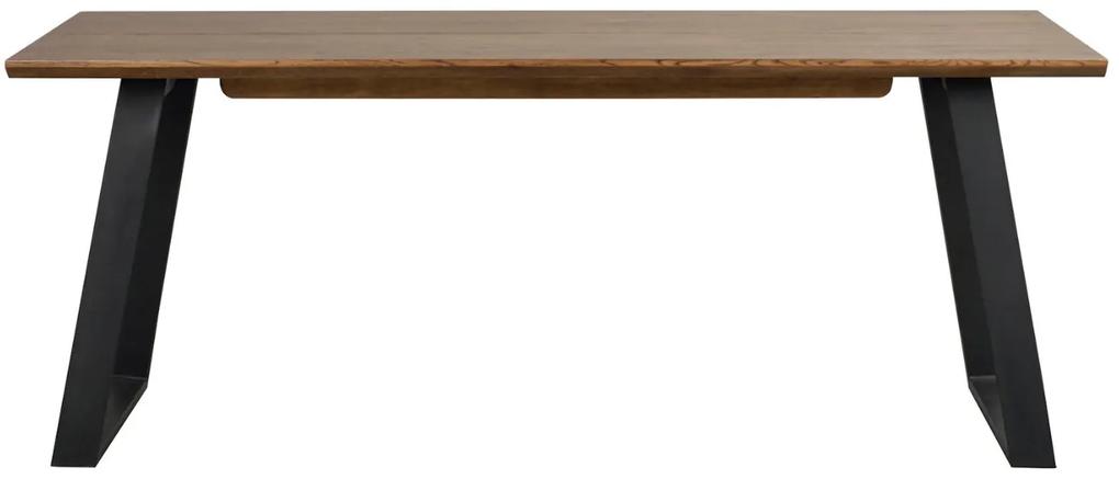 Hnědý dubový jídelní stůl ROWICO MELVILLE 210 x 95 cm