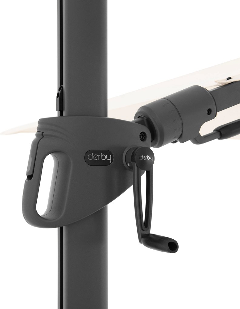 DERBY DX 280 x 280 cm – zahradní slunečník s boční nohou - Zboží s drobnou vadou (S332)