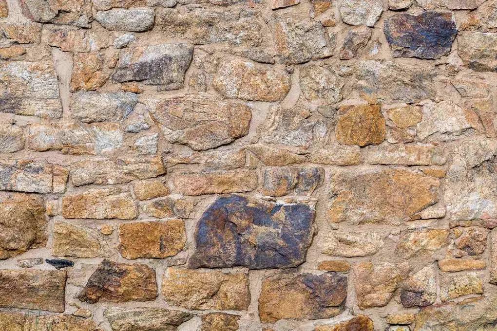DIMEX | Samolepicí vliesová fototapeta na zeď Textura staré kamenné zdi MA-5-2402 | 375 x 250 cm | béžová, černá, hnědá