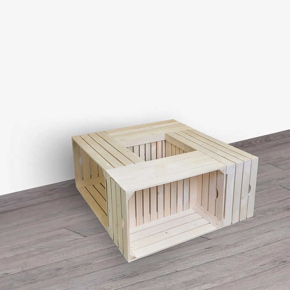 Foglio Dřevěné bedýnky konferenční stolek 84x39x84 cm