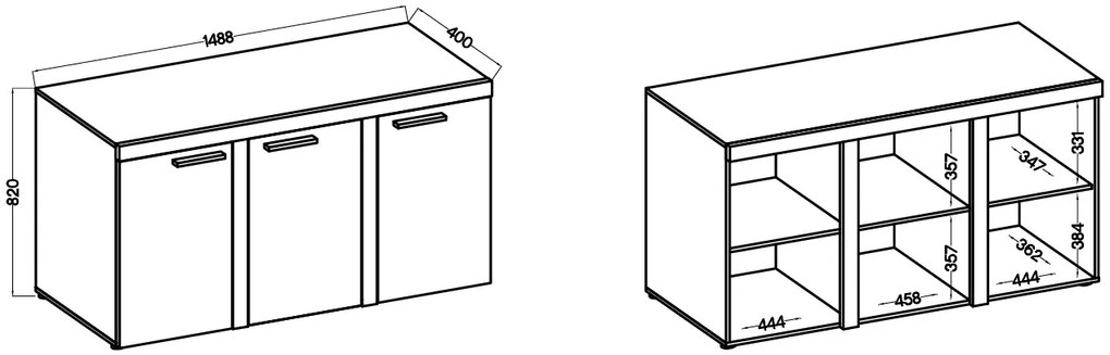 FALCO Komoda Rizo 3D Odstín: Písková béžová