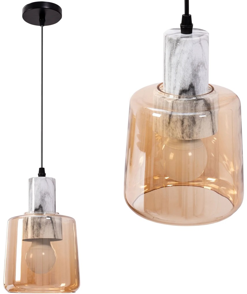 Toolight, závěsné stropní svítidlo 1xE27 APP1011-1CP, oranžová, OSW-09480