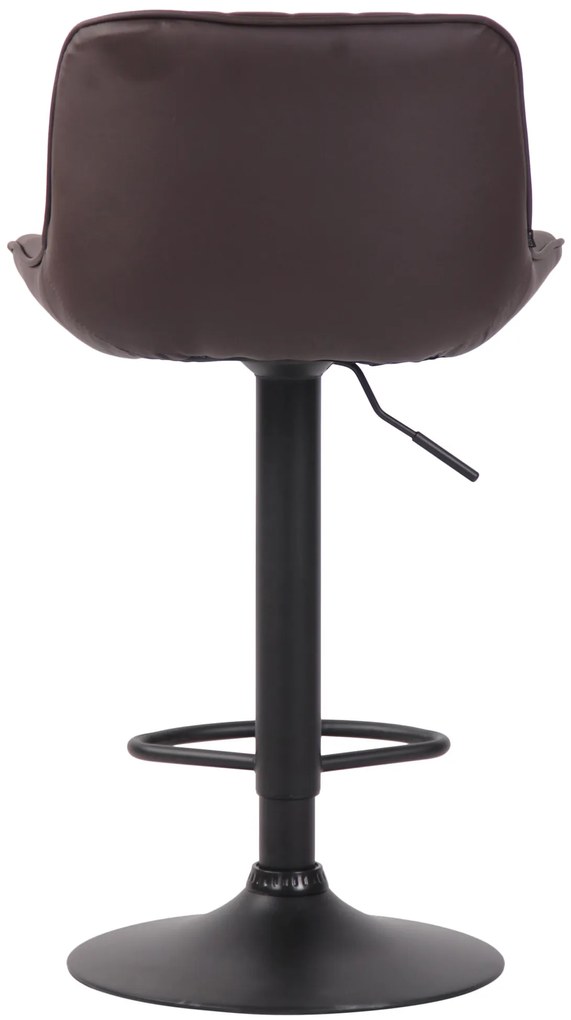 Barová židle Haugo - umělá kůže - černý rám | hnědá