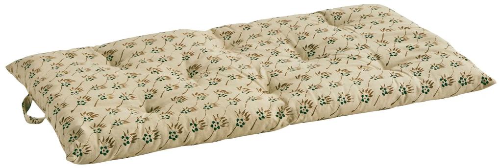 MADAM STOLTZ Bavlněná matrace Ecru/Sienna/Green 60 x 100 cm, béžová barva, textil