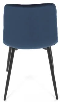 Jídelní židle modrá sametová látka, kovové nohy černé CT-281 BLUE4
