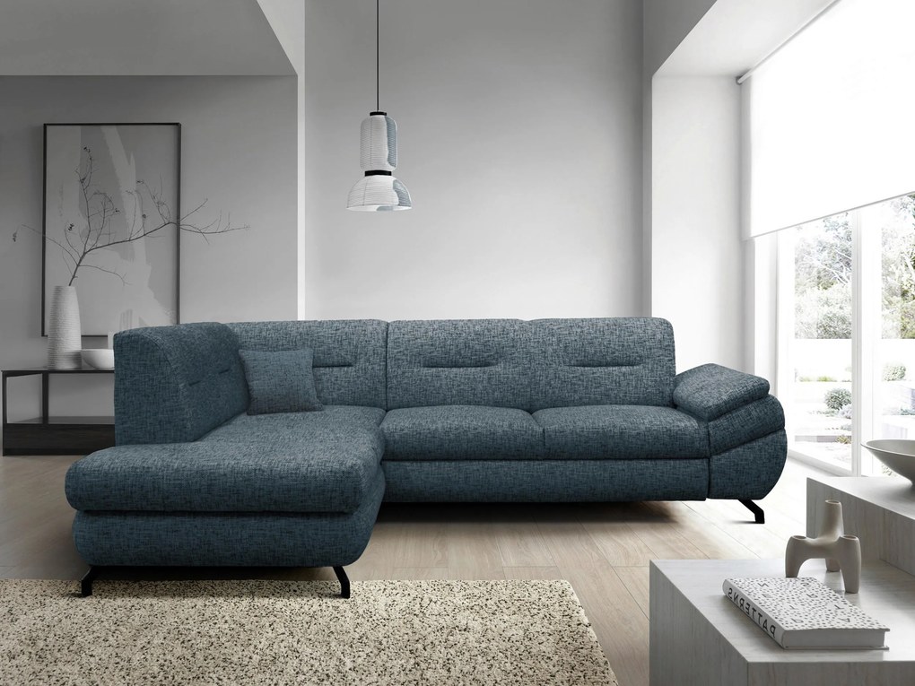 XXXLutz ROHOVÁ SEDAČKA, textil, modrá MID.YOU - Sedací soupravy - 001574006915