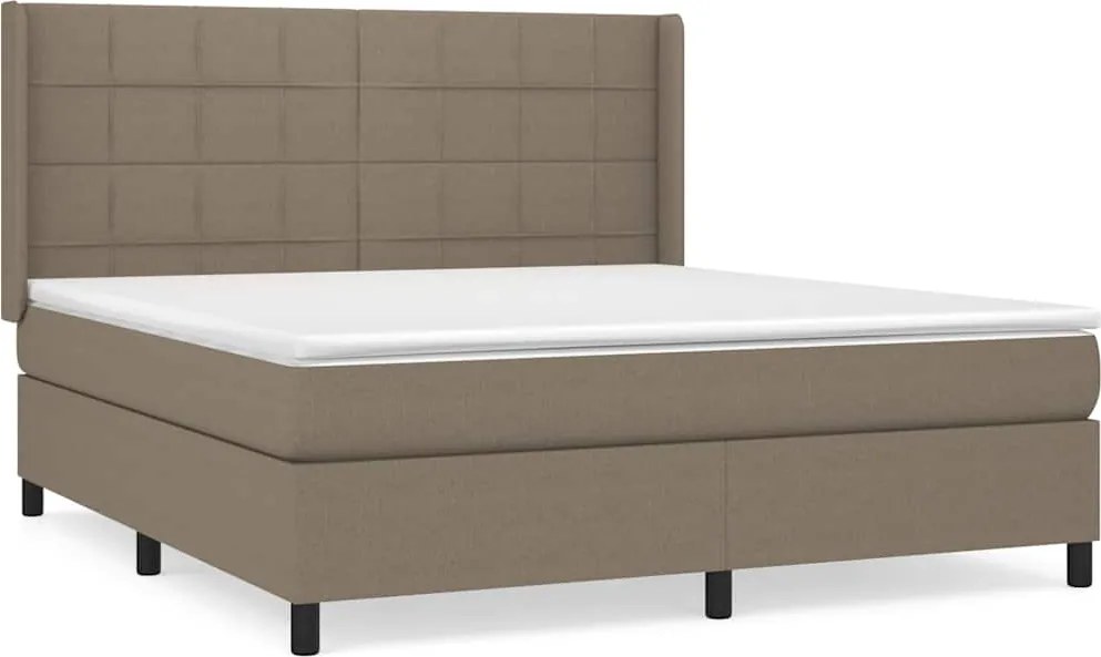 Box spring postel s matrací taupe 180x200 cm textil 3131453