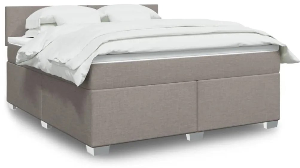 Box spring postel s matrací taupe 180x200 cm textil 3285964