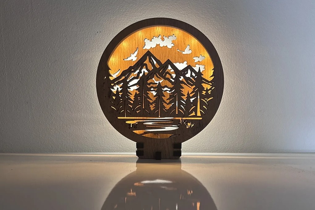 Li-Go "Hory les" lampa 20x22cm provedení povrchu: ořech