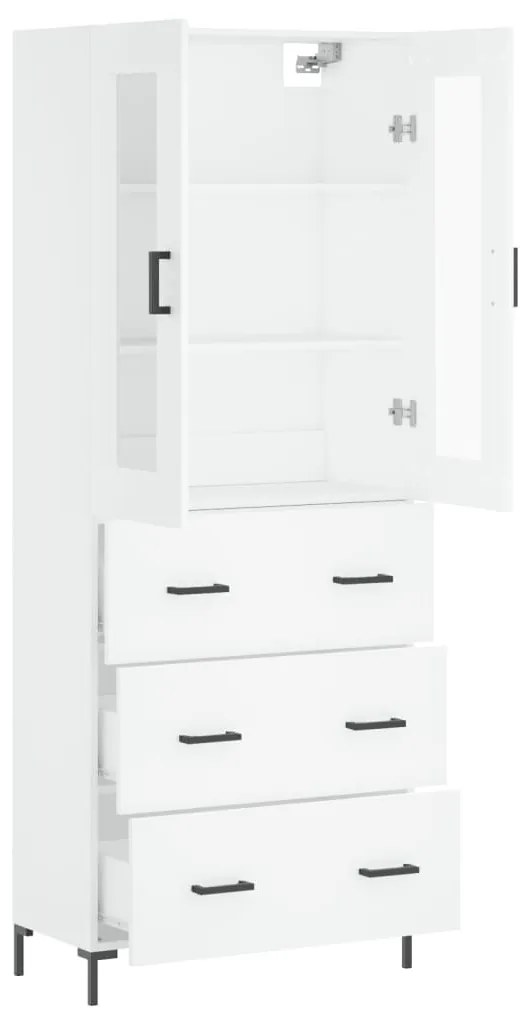 Skříň highboard bílá 69,5 x 34 x 180 cm kompozitní dřevo - Default Title