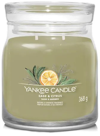 Yankee Candle vonná svíčka Signature ve skle střední Sage & Citrus 368g