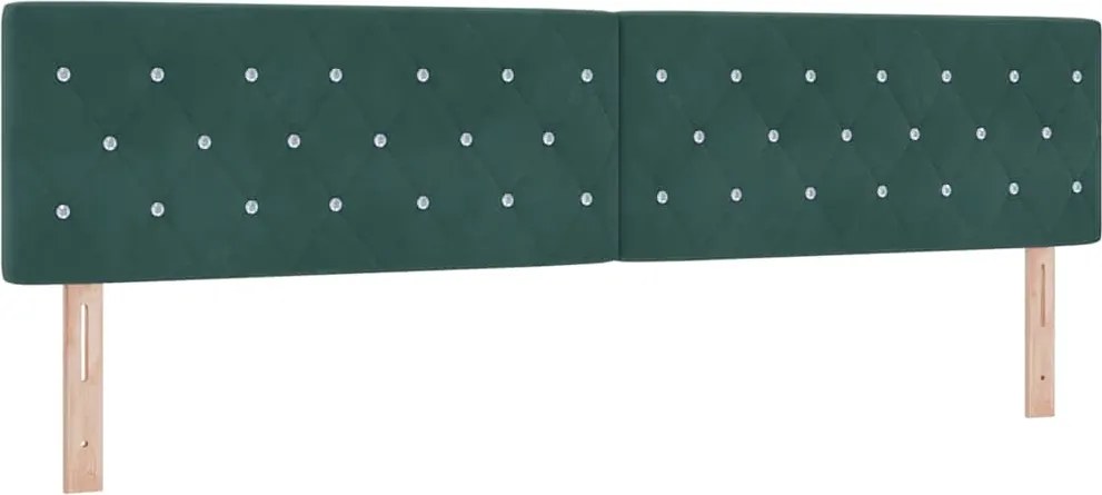 Postel s boxspringem s matrací Tmavě zelená 200 x 200 cm samet 3339131
