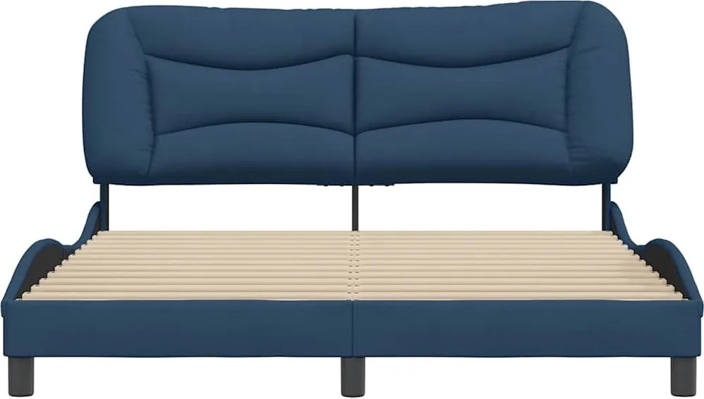 Rám postele bez matrace Hvar modrý 160 x 200 cm textil 3207785