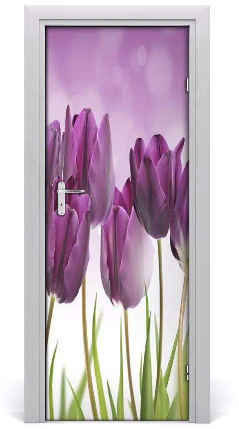 Fototapeta samolepící Fialové tulipány 75x205cm