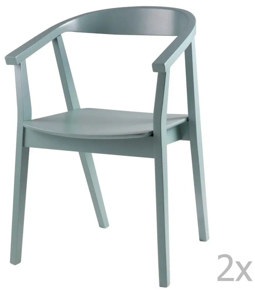Sada 2 mentolových jídelních židlí sømcasa Donna