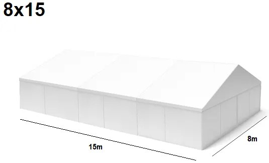 Velkokapacitní párty stan 8x15 m Stav stanu: NOVÝ