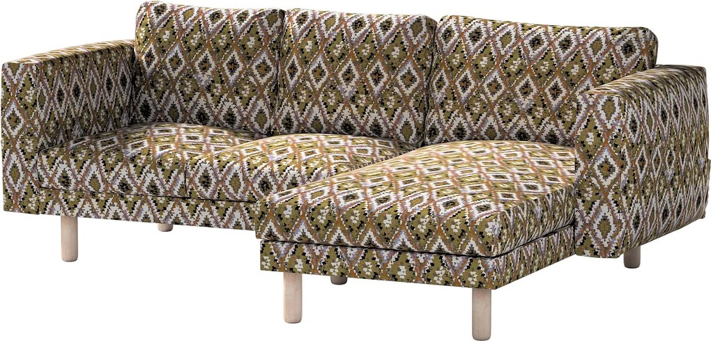 Potah na pohovku IKEA Norsborg 3-místná se šezlongem barva vícebarevná látka pletený vzor, vzorované