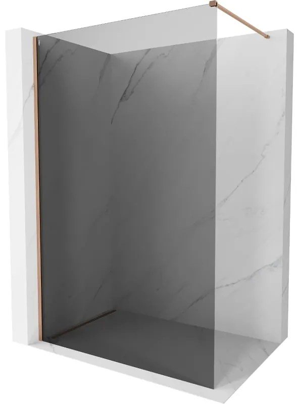 Mexen, Mexen Kioto-X sprchová stěna 150 x 200 cm, grafit 10 mm, broušená měď - 800-150-101-65-40-X