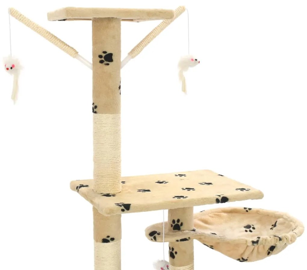 Škrabadlo pro kočky - sisalové sloupky - béžové | 230-250 cm