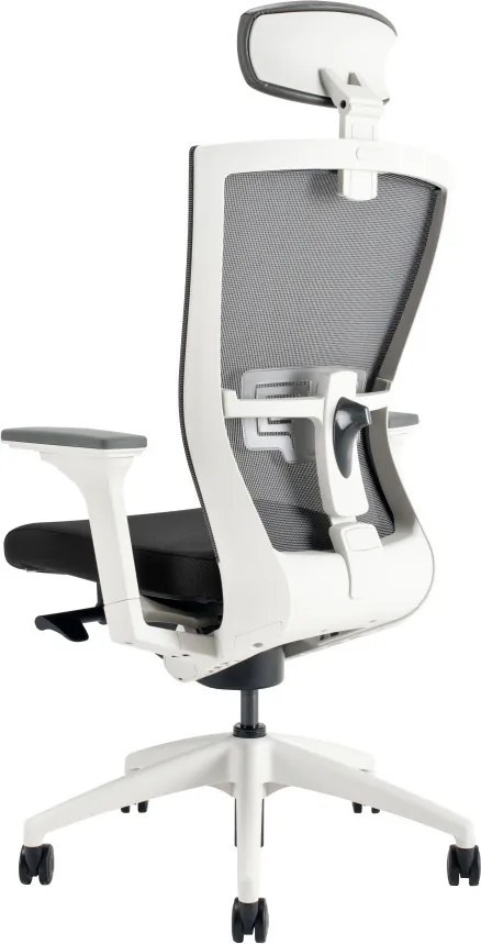 Office Pro Kancelářské křeslo na kolečkách MERENS WHITE SP – s područkami a opěrkou hlavy Černá BI 201