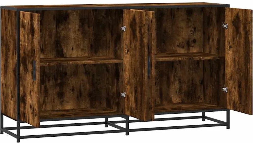Příborník kouřový dub 134 x 35 x 76 cm kompozitní dřevo 3300817