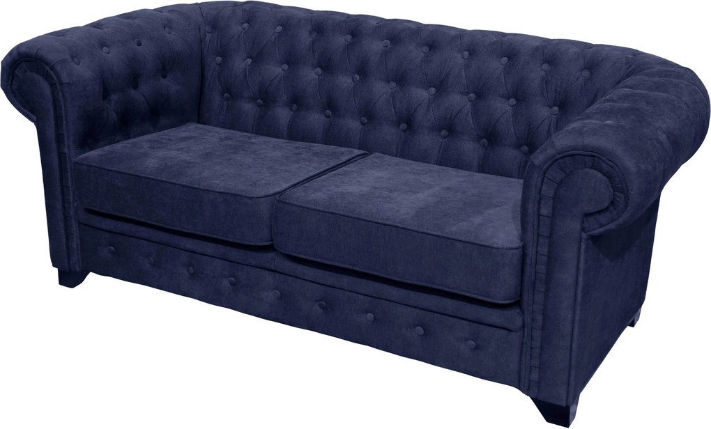 XXXLutz POHOVKA CHESTERFIELD, dřevo, textil, kompozitní dřevo, modrá MID.YOU - Pohovky - 000694009805