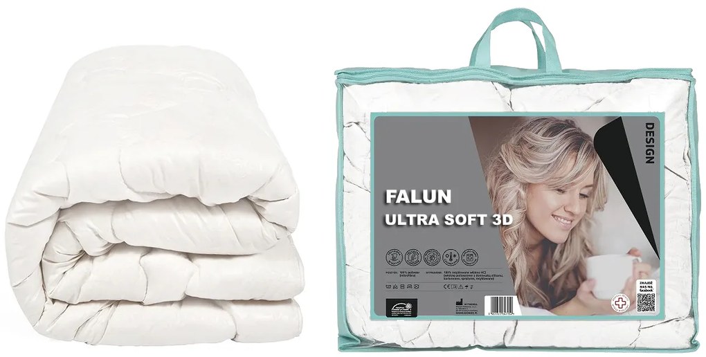 Prošívaná celoroční přikrývka FALUN ULTRA SOFT 3D bílá 200x220 cm mikrovlákno Mybesthome