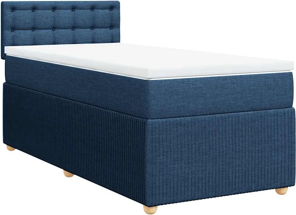 Box spring postel s matrací modrá 80x200 cm textil 3289603