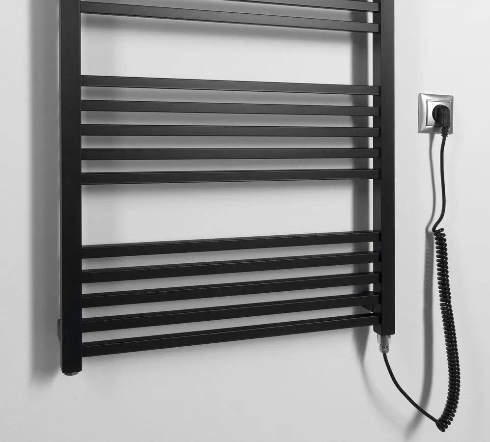 Sapho METRO-E elektrický koupelnový radiátor rovný 600 x 1620 mm 800 W černá mat ME616B