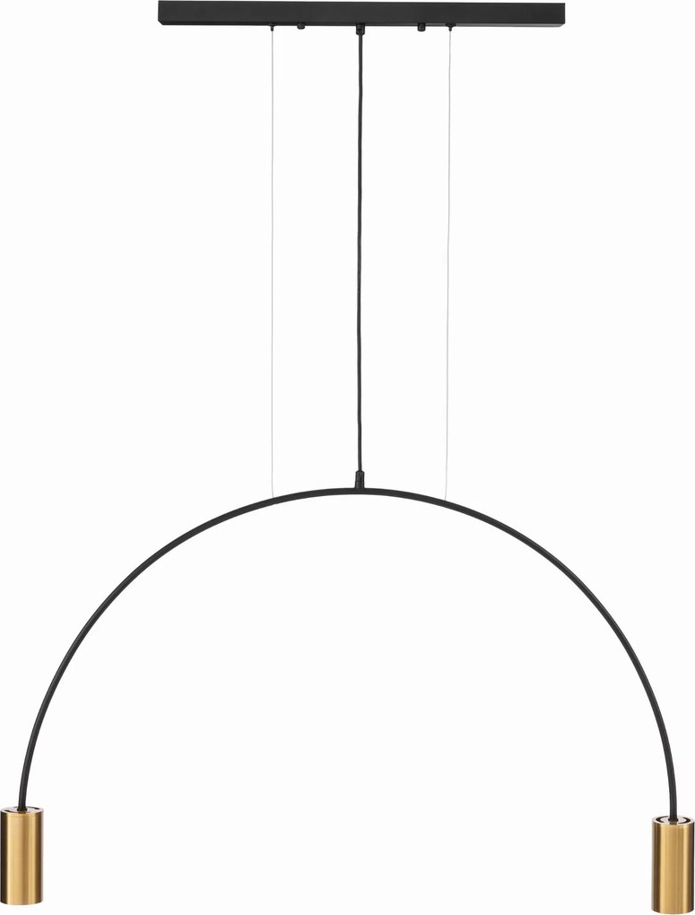 Závěsná lampa minimalistická černá Duo oblouk