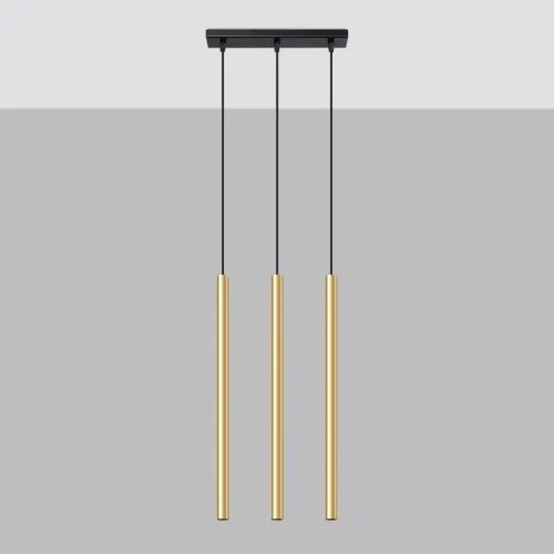 Závěsná lampa SOLLUX PASTELO 3L leštěné zlato G9 3x8W bez žárovky SL.1196