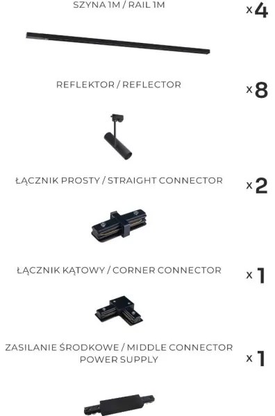 Zuma Line 3586 - Bodové svítidlo v lištovém systému LISA 8xGU10/35W/230V černá